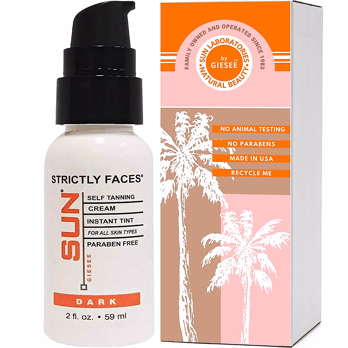 Sun Laboratories By Giesee Face Self Tanner Dark - Self Tanning Lotion for Gradual, Sunless Tan - Premium Facial Tanner Drops & Mist - Tanning Lotion for Face