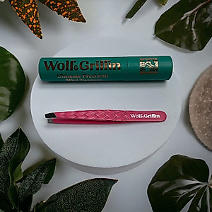 Wolf & Griffin Mini Tweezer | Professional Eyebrow Tweezers for Men & Women | Perfect for Facial Hair Removal | Stainless Steel