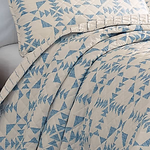 Eddie Bauer - King Quilt Set, Reversible Cotton Bedding with Matching Shams, Lightweight Home Decor for All Seasons (Arrowhead Blue,3pieces, King)