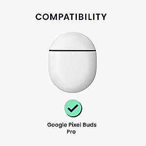 kwmobile Silicone Case Compatible with Google Pixel Buds Pro - Case Soft Cover - Don't Touch My Headphones White/Black/Black