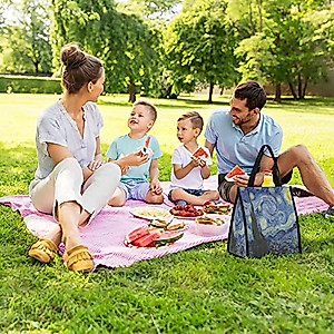 ALAZA Van Gogh Starry Night Insulated Lunch Bag for Women Men Adult Lightweight Reusable Lunch Tote Cooler Bag for School Office Travel Work Picnic M