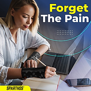 Sparthos Wrist Support Sleeves (Pair) – Medical Compression for Carpal Tunnel and Wrist Pain Relief – Wrist Brace for Men and Women (Medium, Midnight Black)