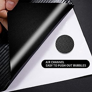 HTVRONT Black Carbon Fiber Vinyl Wrap, 1.5FT x 5FT 3D Carbon Fiber Wrap for Cars, Matte Black Automotive Vinyl Wraps