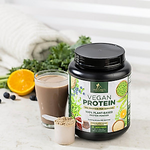 Vegan Protein Powder, Double Chocolate Fudge - 19g Protein & 100% Plant Based - Fast Absorbing Premier Protein for Smoothies & Shakes - No Lactose Ingredients, Gluten Free, Non-GMO - 30 Servings