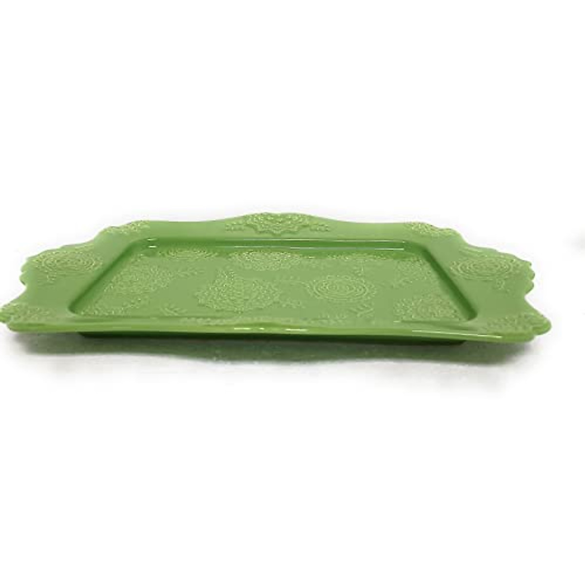 Temp-tations 11"x7" Cookie Sheet, Platter, Shallow Tray or Replacement Lid-It (Mila, Moroccan Green)