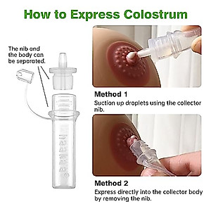 haakaa Colostrum Collector Kit Breast Milk Collector with Cotton Cloth Wipe and Storage Case, Ready-to-Use, Reusable, BPA Free, 4ml/6pcs