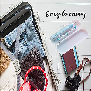 Hovesty 2 Pcs Electric Toothbrush Travel Case, Portable Travel Toothbrush Holder for Electric Toothbrush Set (White and Black)