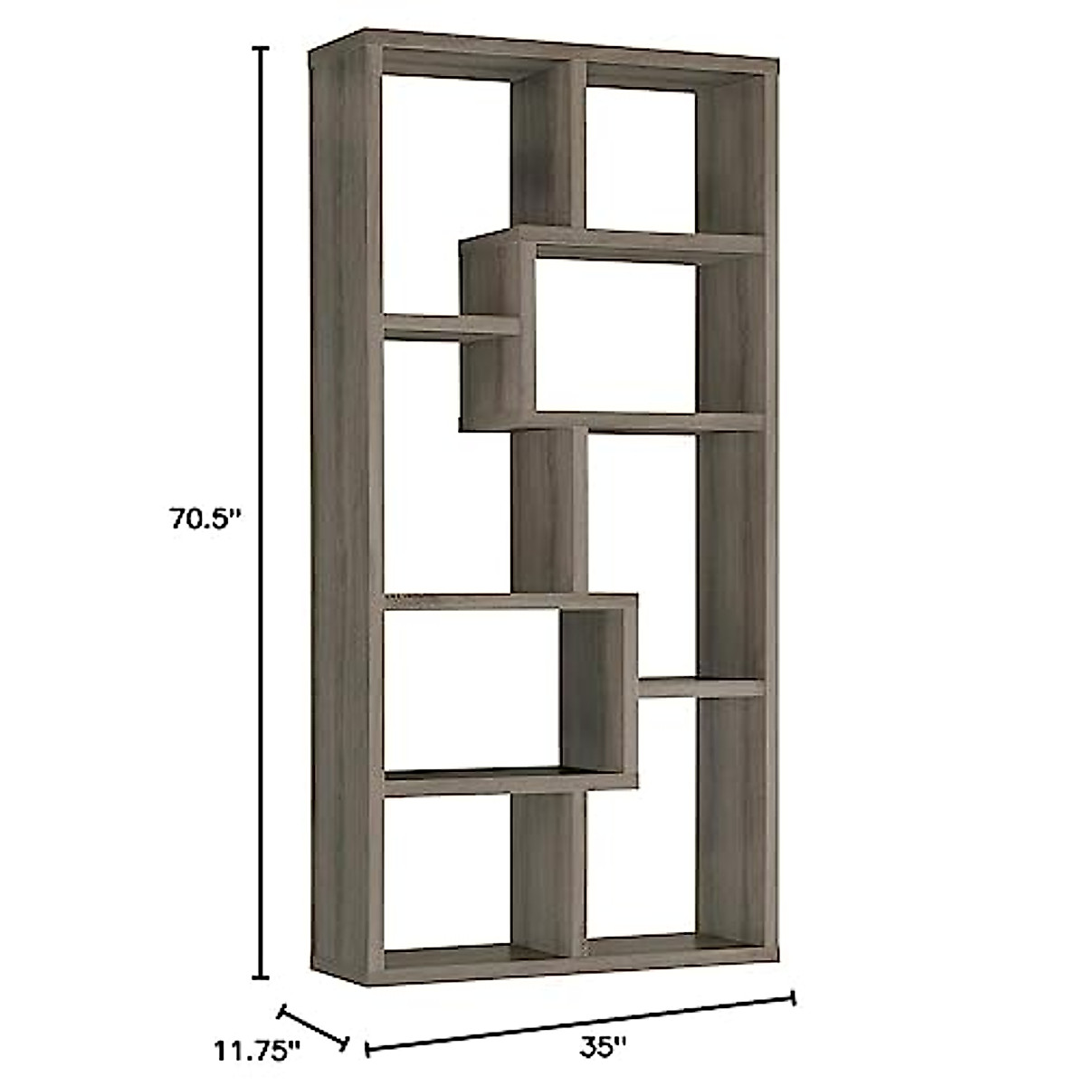 Coaster FINE Furniture Multiple Cubed Rectangular Bookcase Weathered Grey