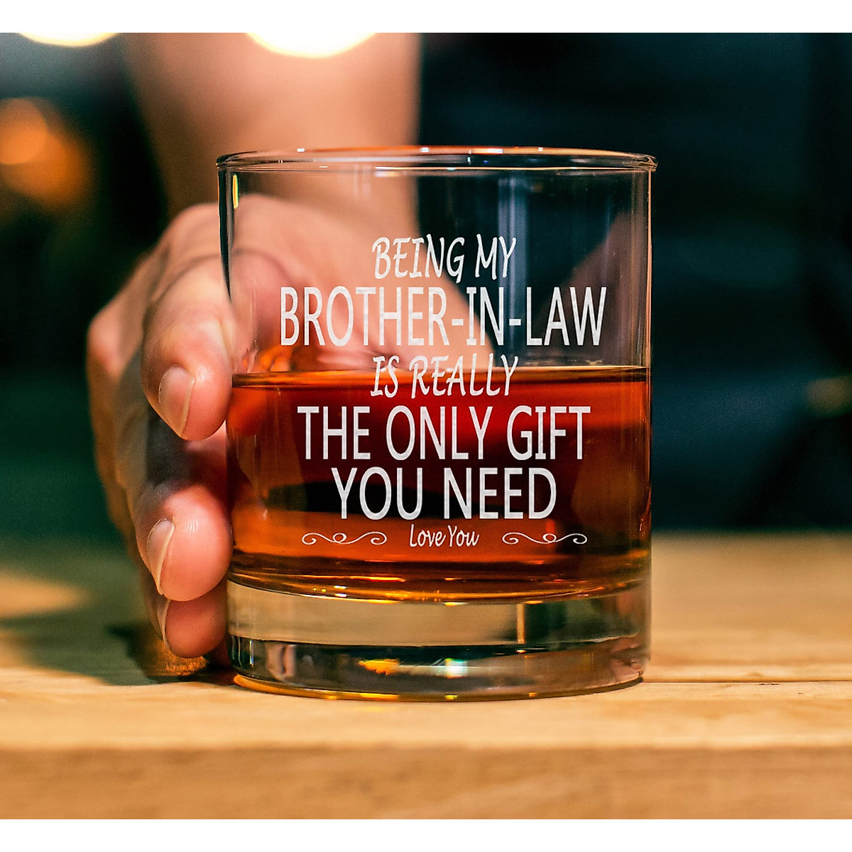 CARVELITA Being My Brother In Law Is Really The Only Gift You Need - 11oz Old Fashioned Bourbon Rocks Glass - Big Brother Gifts - Brother Birthday Gift - Brother Gifts From Sister - Gifts For Brother