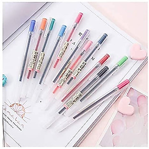 NYKKOLA Japanese Style Gel Ink Ball Point Pen [0.5mm] Fine Ballpoint Maker Pen for Office School Stationery Supply(12PCS Colorful)