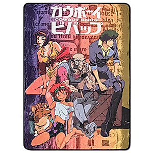 Cowboy Bebop Fleece Throw Blanket - Cowboy Bebop Sessions Anime - Spike Spiegel, Faye Valentine, Edward Wong, Vicious Throw Blanket,One Size