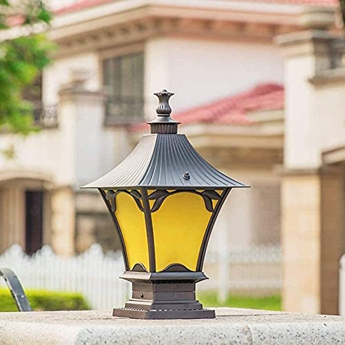 Outdoor garden lights Outdoor Post Lights Garden Décor Wall Pillar Light Villa Home Waterproof IP55 Patio Column Lamp E27 with Glass for Villa Backyard, Patio, Garden, Walkway Stainless steel LED lan