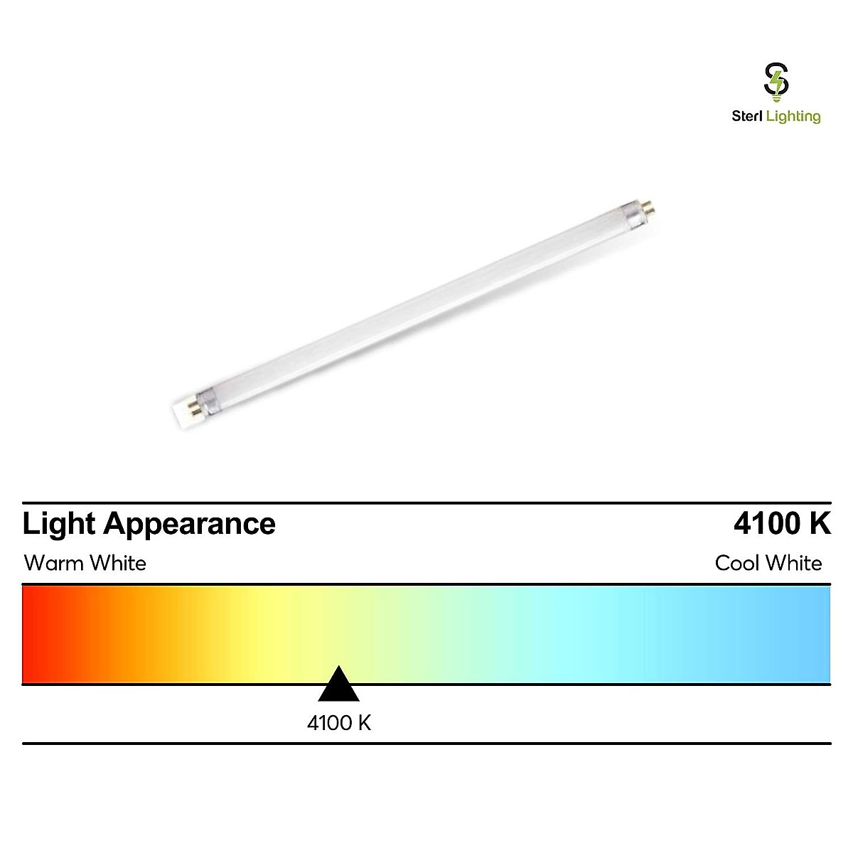 Pack of 6 F6T5/CW 6-Watt T5Linear Fluorescent Light Bulbs, 4100K Cool White