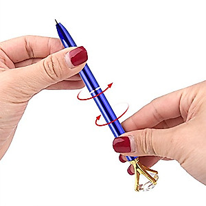 Coopay 12 Pieces Crystal Diamond Pens Bling Rhinestones Metal Ballpoint Pens Black Ink for School Office, 12 Color Variations