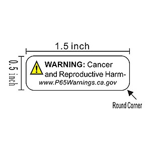 FirstZi Adhesive Paper California Prop 65 Warning Labels Sign Short Form - 0.5x1.5 Inches - 500 Stickers per Roll