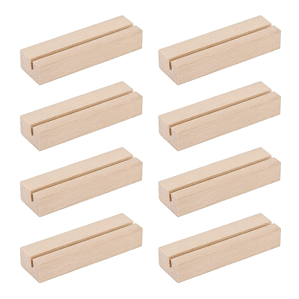 8 Pieces Wood Place Card Holders Table Number Holders Rustic Table Number Stands Wooden Sign Holders for Wedding Party Table Decoration