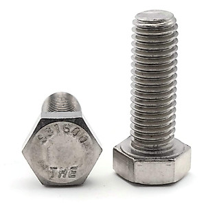 Hex Cap Screws 316 Stainless Steel - 3/8-24 x 1 Full Thread Qty-25
