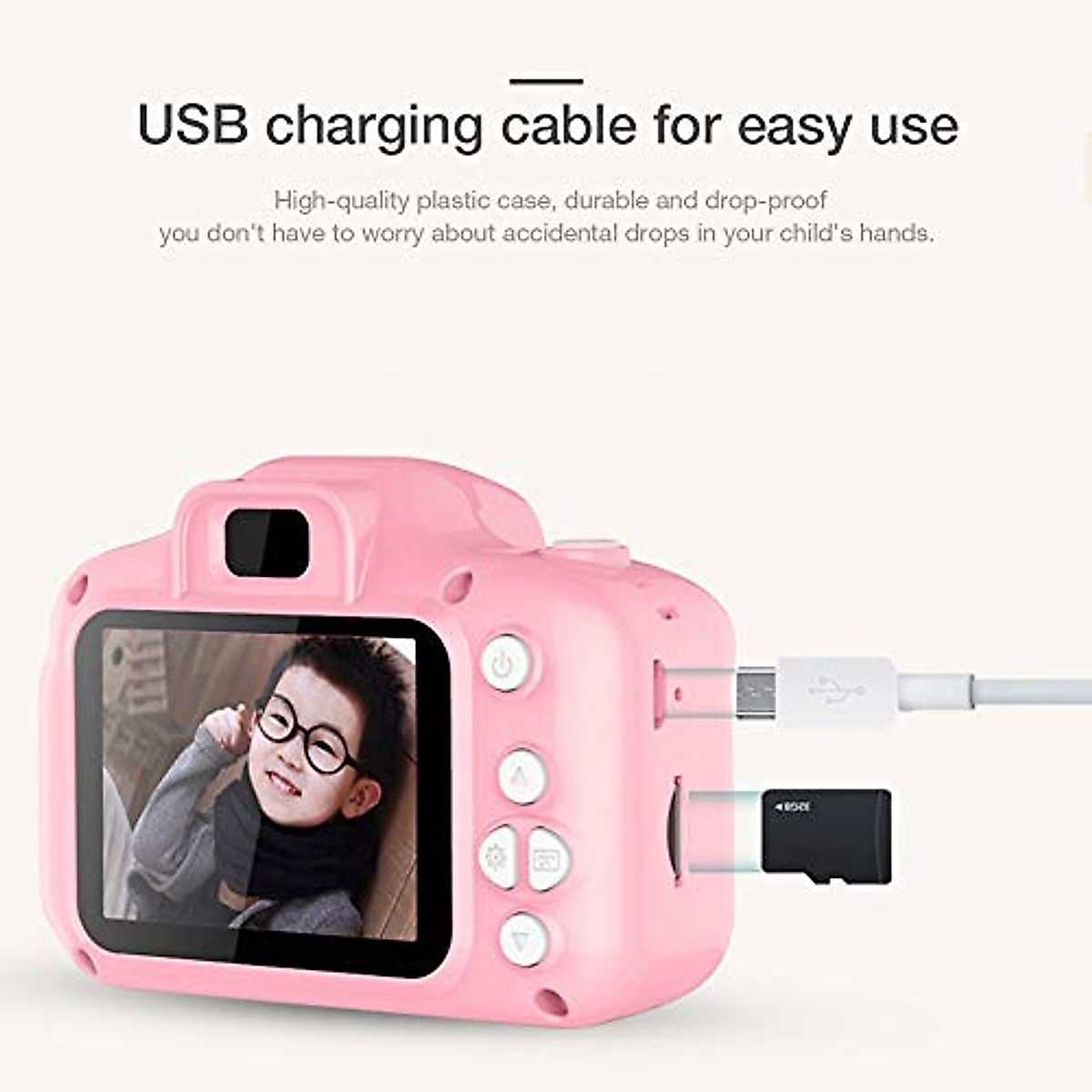 Children's Digital Camera HD Cartoon Can Take Pictures of Children Mini Children's Camera (Pink)
