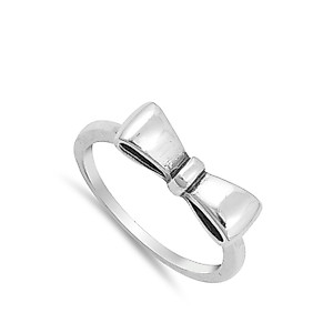 Oxidized Bow Ribbon Gift Knot Fashion Ring .925 Sterling Silver Band Size 9