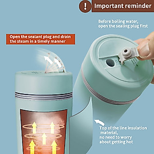 110V Constant Temperature Electric Cup, Quickly Heated to Boiling, Small Electric Heater Intelligent Heating Anti Dry Burning can Brew Coffee and Milk (Light Green)