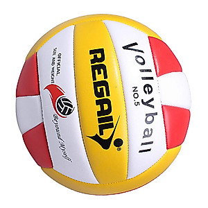 BESPORTBLE Standard Volleyball PU Volleyball Soft Sport Ball for Training Games Outdoor Red