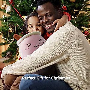 Cute Boba Stuffed Plush Kawaii Bubble Tea Plush Soft Pillow Cartoon Milk Tea Cup Pillow Food Plushie Hugging Plush Toys Christmas Birthday Gifts for Boys Girls Pink 9.5 inch