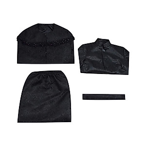 Nanny McPhee Cosplay Costume Black Cloak Top and Skirt Full Set Suit Halloween Outfits (X-Large, Black)
