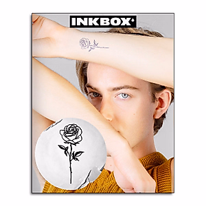 Inkbox Temporary Tattoos Bundle, Long Lasting Temporary Tattoo, Includes Maybe Just One and Make Love with ForNow ink Waterproof, Lasts 1-2 Weeks, Rose and Heart Tattoos
