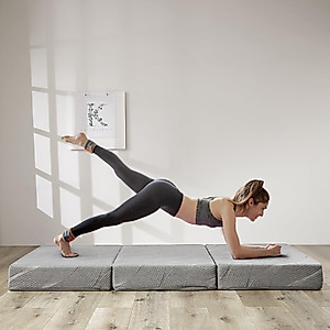 Turnkey Sleep Folding Mattress 4 Inch Twin Foldable Memory Foam Trifold Mattress Topper with Washable Breathable Cover 75" x 38" x 4"