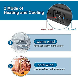 Car Heater 12V - Fast Heating Defrost Defogger with Ergonomic Handle, 2 in1 Fast Heating & Cooling Fan, Outlet Plug in Cigarette Lighte, Automobile Windscreen Fan for All Cars Portable