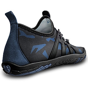 BULLIANT Water Shoes Men, Unisex Barefoot Aqua Shoes for Men Women Hiking Swimming Shoe(Black/Purplish Blue-13 Women/11 Men)