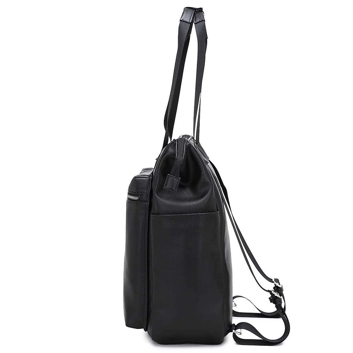 Kah&Kee Feaux Leather Convertible Backpack Tote Bag Casual Travel Daypack 2way for Women Man (Tan Pink)