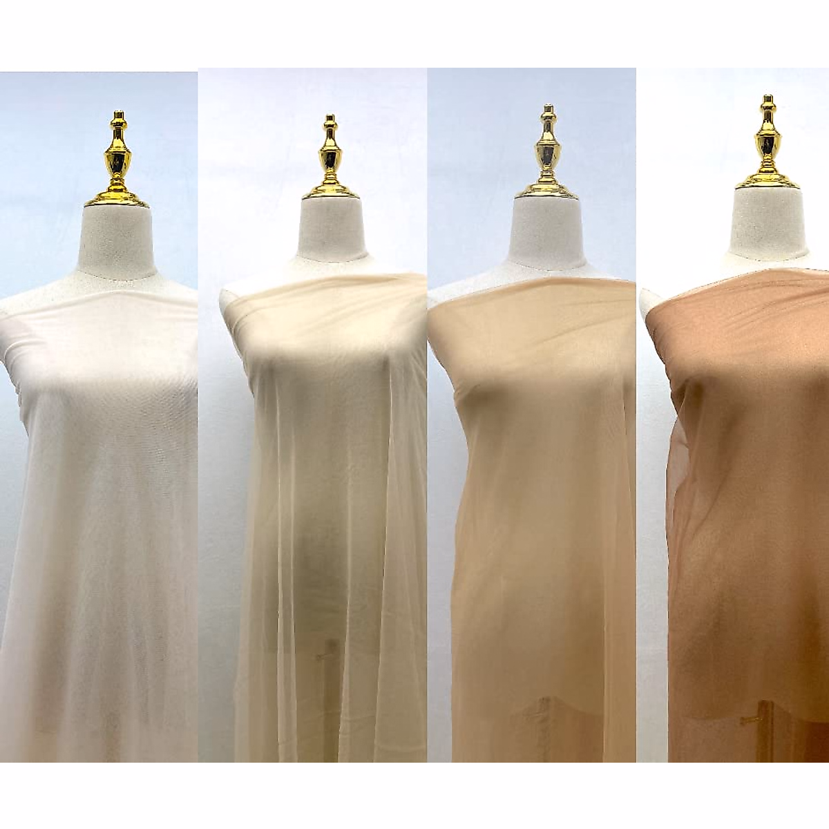 Tulle Fabric,mesh Fabric,Spandex Fabric, Iridescent Fabric, Touch Stretch Tulle 5 Yards (Dark Nude) 84