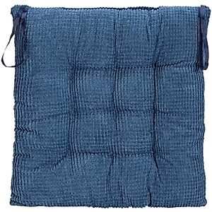 RGRE Chair Cushion with Ties for Dining Chairs Set of 4, 16” x 16”Outdoor Seat Cushions, Thickened Soft Corduroy Cotton Filled Wicker Chairs Pad for Kitchen Dining Chairs Patio Cushion