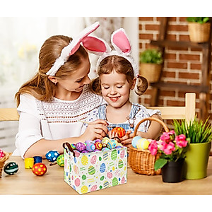 DDBASKET Easter Basket for Kids Gift Easter Basket Empty Baby Easter Basket for Boys and Girls Rectangular Toy Storage Basket Organizer Bin Box Cute Easter Egg room Decor for Home(Easter Basket)