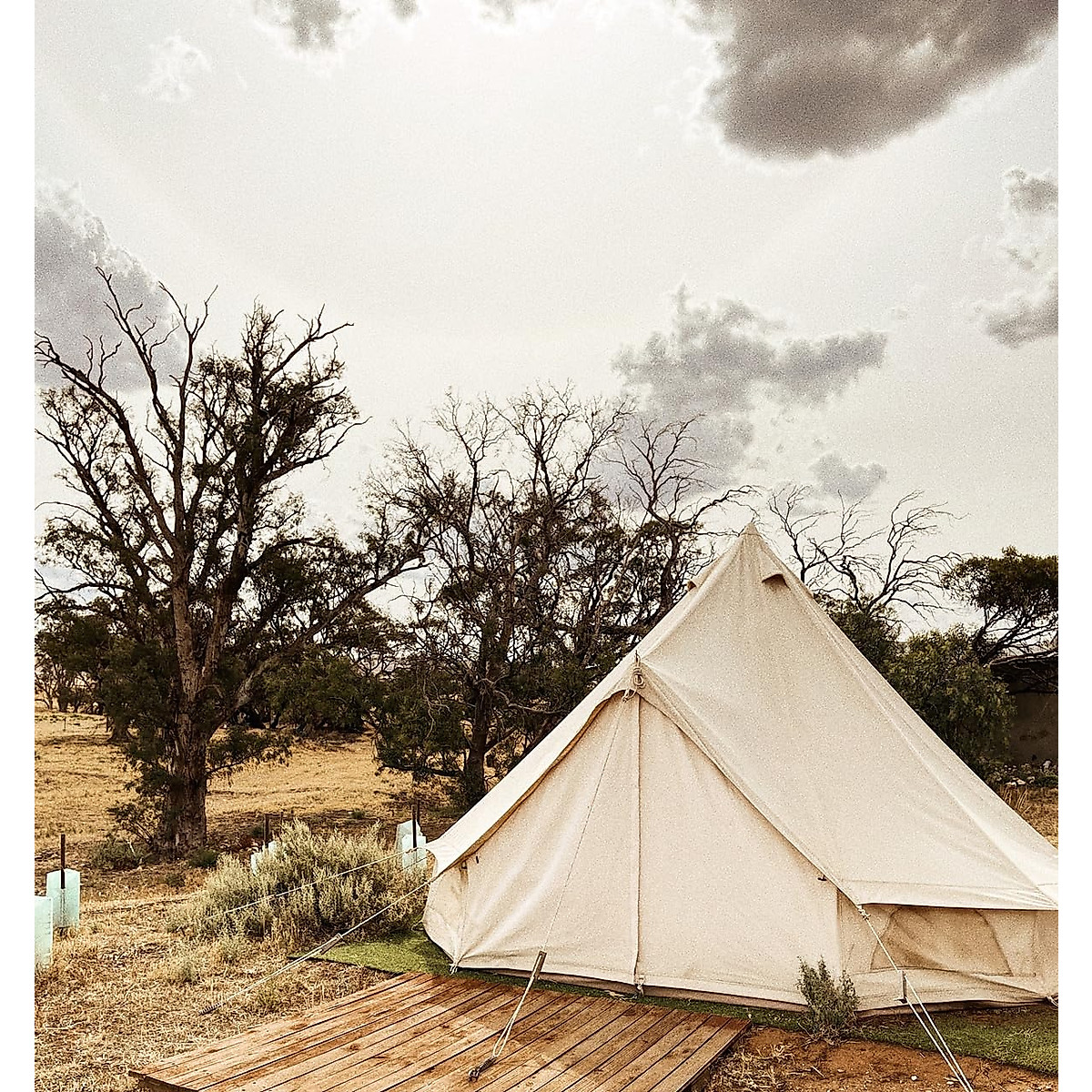 UNISTRENGH 5M/16.4ft Cotton Bell Tent with Stove Jacket (Top)