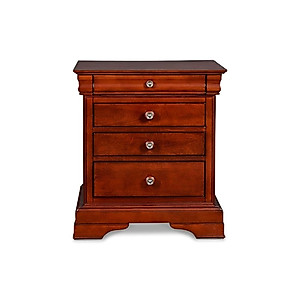 New Classic Furniture Versailles Nightstand, Bordeaux