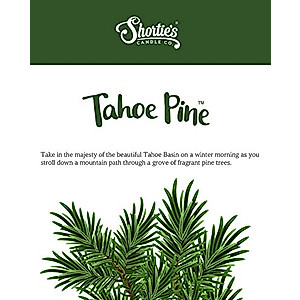 Tahoe Pine Scented Natural Soy Candle, Essential Fragrance Oils, 100% Soy, Phthalate & Paraben Free, Clean Burning, 9 Oz.