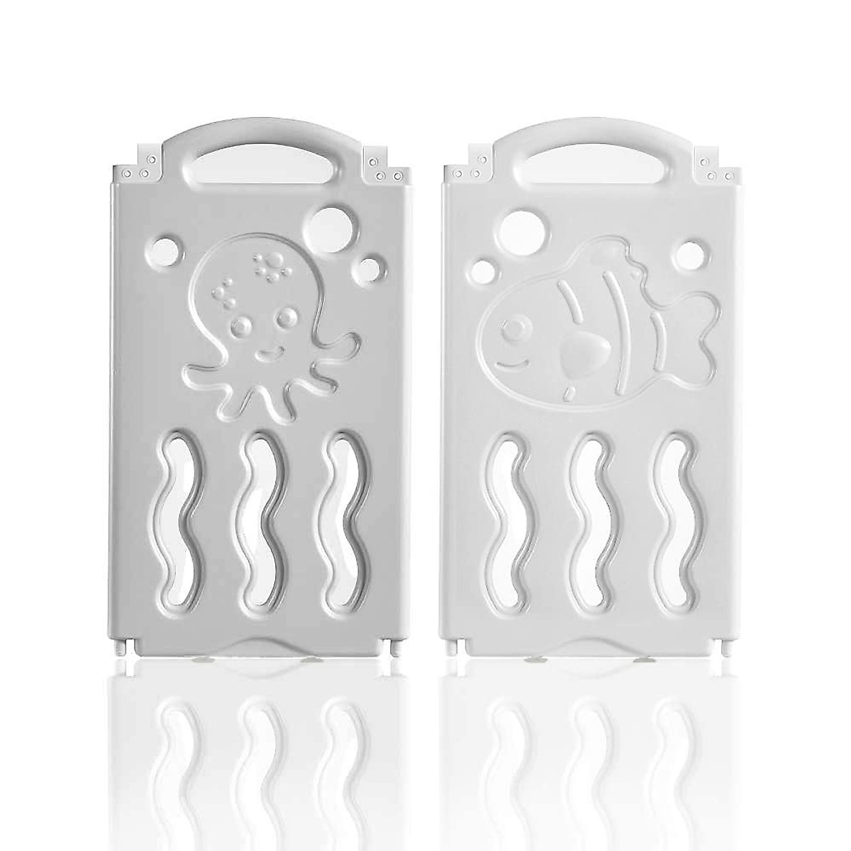 Albott Upgraded Foldable Baby Playpen Foldable Thicken Kids Safety Play Fence Toddler Play Yard 2-Panel Extension (Grey)