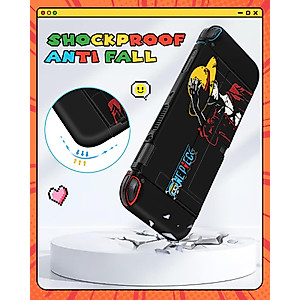 Xinocy (2in1 for Nintendo Switch OLED Case +24 Switch Game Holder Cute Cartoon Anime Slim Protective Cases Soft Shell for Kids Boys Teens Girls Girly Design Funny Manga Covers