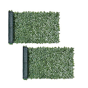 Yaheetech Ivy Privacy Fence, 38" x 116" Artificial Hedges Fence and Faux Ivy Leaf Decorative Screen with Mesh Backing for Outdoor Indoor Garden Balcony Decor, 2PCS