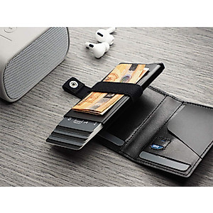 PULARYS Mini Wallet BONO - Italian Leather - SD Card Slot - Up to 8 Card Slots - Snap fastener - Pen Holder - For Men and Women - Classic Design