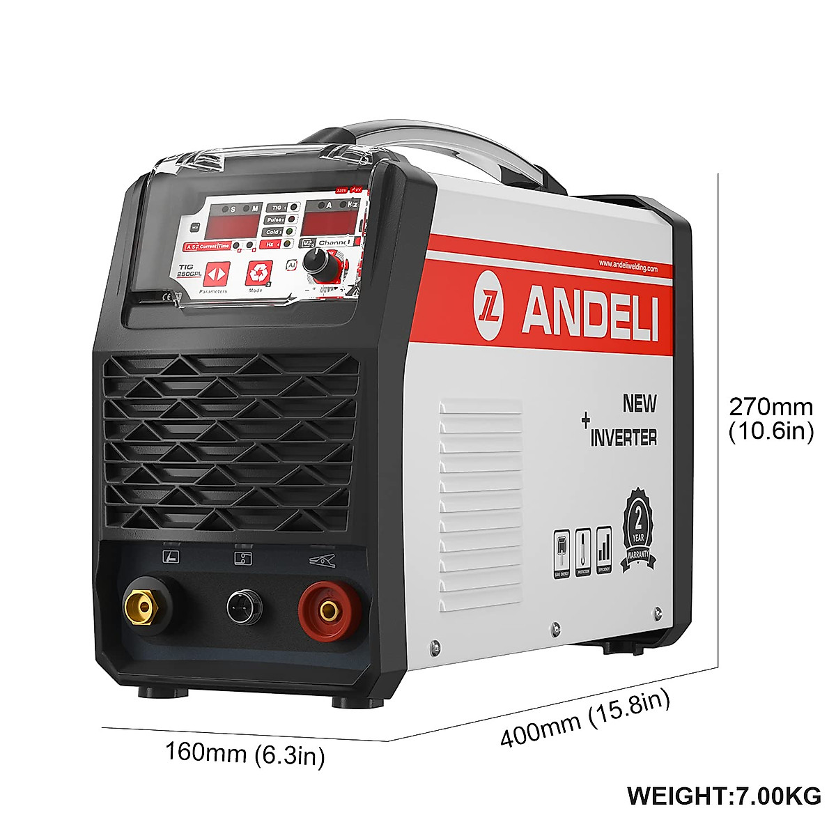 ANDELI TIG Welder,110/220V 180AMP Multifunctional TIG Welding Machine with Hot/Cold/TIG Pulse Cold TIG Welding Machine TIG-250GPL(FULL SUIT)