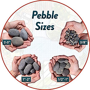 Mexican Beach Pebbles | 20 Pounds of Smooth Unpolished Stones | Hand-Picked, Premium Pebbles for Garden and Landscape Design | Mixed, 3 Inch - 5 Inch