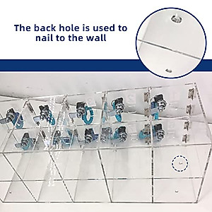 TZUTOGETHER Cell Phone Lock Box, Wall-Mounted Acrylic Cell Phones Storage Cabinet Storage Locker Box with Door Locks and Keys for Classroom Office Employees