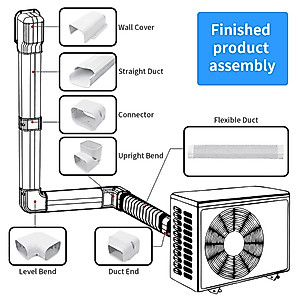 Cestluck 4'' 17 Ft Mini Split Line Cover Set Kit, Ductless Pipe Cover for Mini Split Line, Line Set Cover for Mini Split, Central AC Pipe Cover