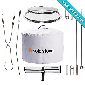 Solo Stove Yukon 27" Accessory Only Bundle Includes Yukon Shield, Yukon Shelter, Fire Pit Roasting Sticks and Fire Pit Tools Great Fire Pit Accessory Bundle