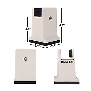 Affogato Bed Risers, Adjustable Furniture Risers with Screw Clamp, 4 Pack Heavy Duty Furniture Risers 3.4 Inch for Chairs, Desk, Cabinet, Sofa, Fit Leg Diameters 0-1.4”, Support Up to 5000lbs (White)