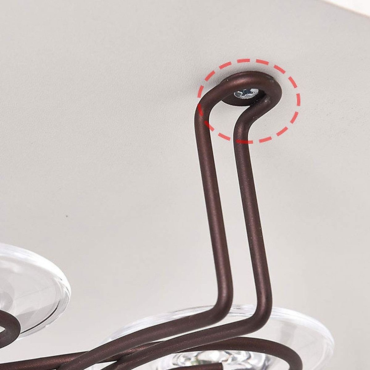 6 Bottles Wine Glass Rack,Cup Glass Stemware Iron Hanging Holder Organizer Under Cabinet Display Shelf Cup Storagefor Bar Kitchen