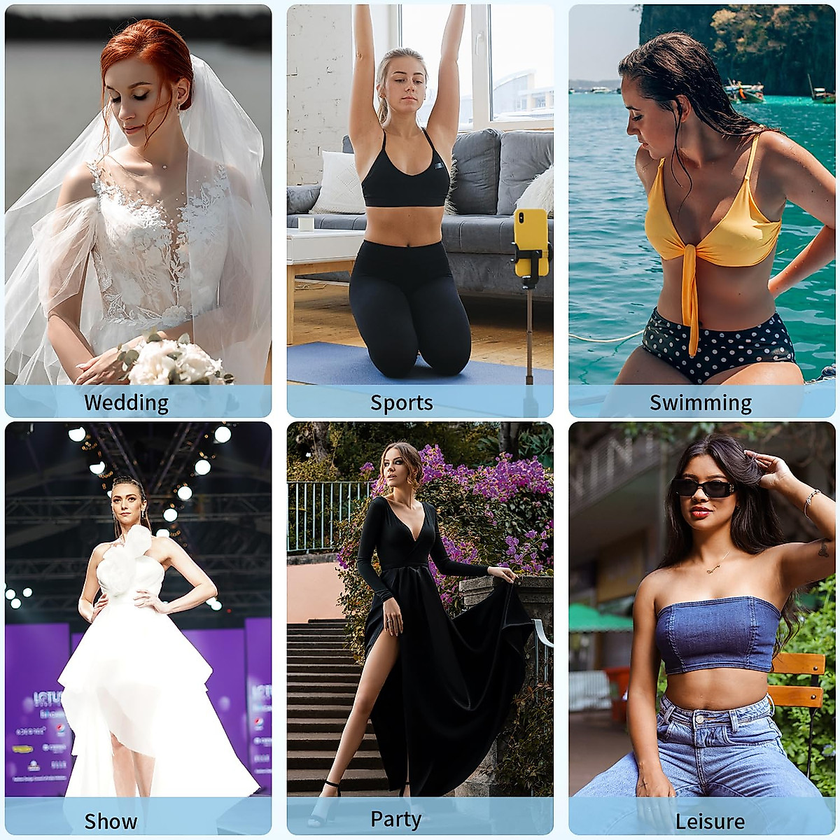 GULIFAN Double Sided Sticky Bra Inserts - Silicon Women’s Adhesive Bra Pads Removable Breathable Push Up Sticky Bra Cups Inserts Breast Enhancer